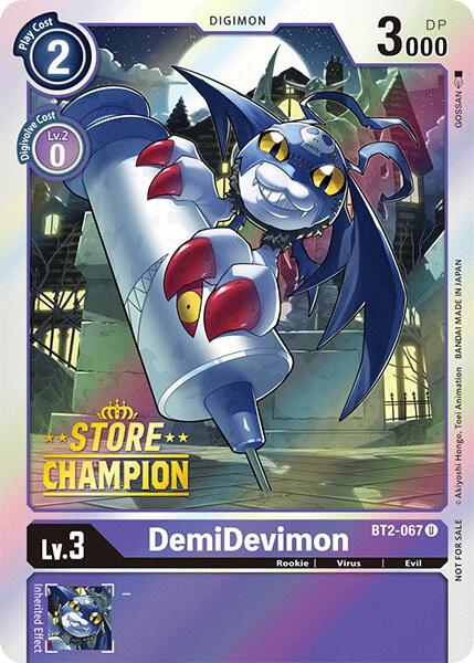 DemiDevimon - BT2-067 (Store Champion) - Release Special Booster 1.0 - Digimon Card Game