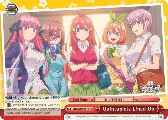 Quintuplets Lined Up (Red) - The Quintessential Quintuplets - Weiss ...