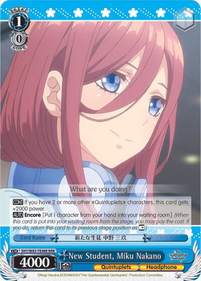 New Student, Miku Nakano (RRR) - The Quintessential Quintuplets - Weiss ...