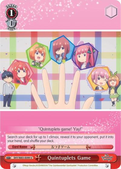 Quintuplets Game - The Quintessential Quintuplets - Weiss Schwarz ...