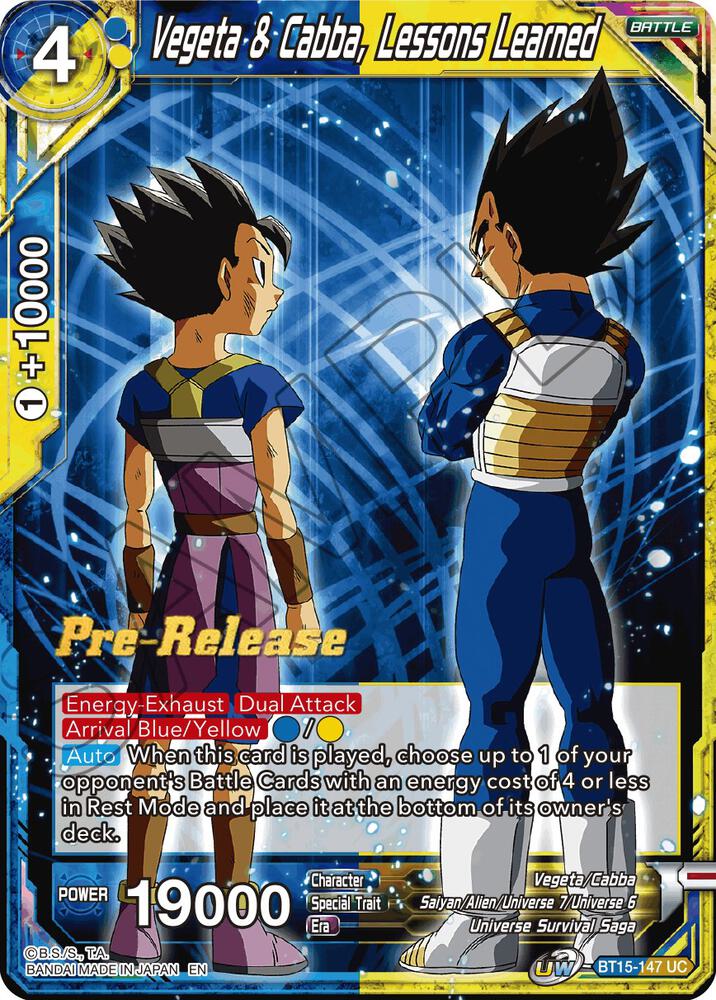 Vegeta & Cabba, Lessons Learned - Saiyan Showdown Pre-Release Cards ...