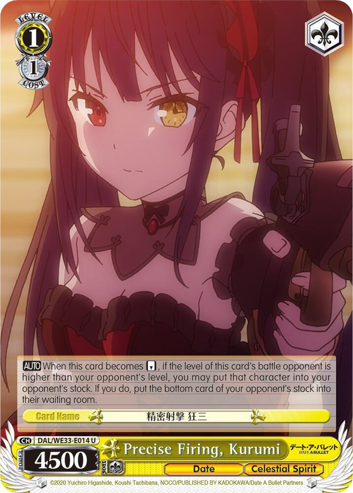 Precise Firing, Kurumi (Parallel Foil) - Date A Bullet - Weiss Schwarz ...