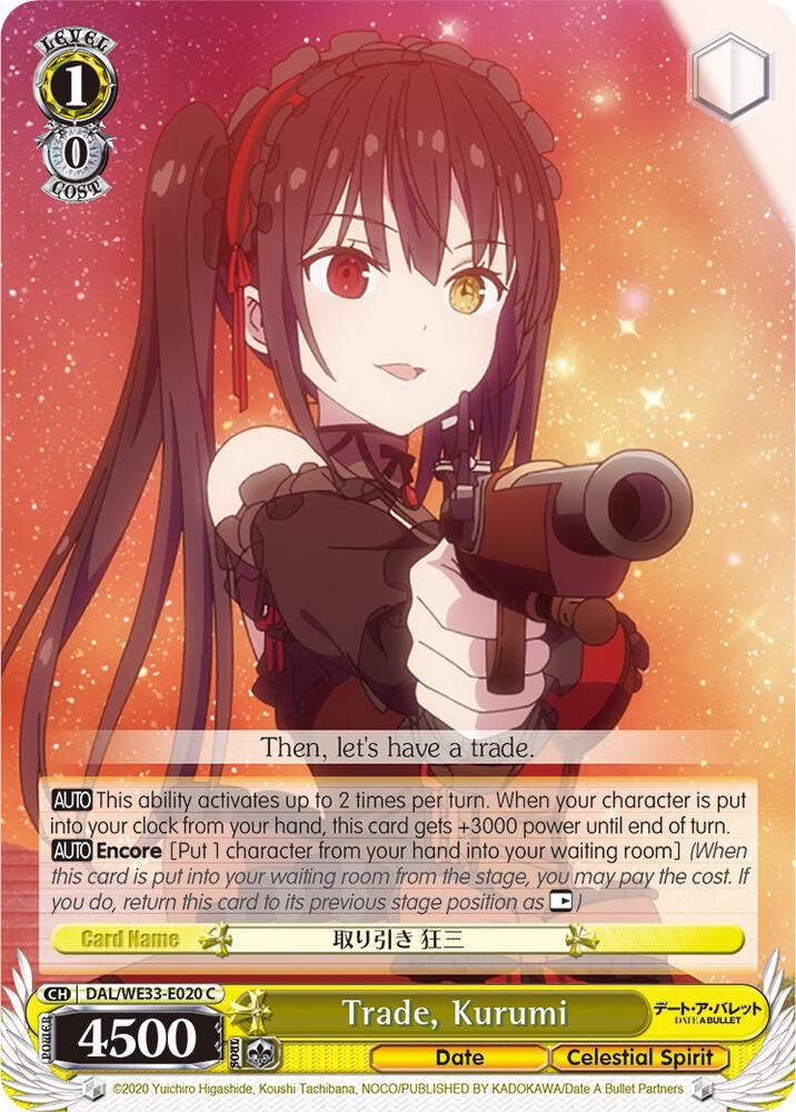 Trade, Kurumi - Date A Bullet - Weiss Schwarz - TCGplayer.com