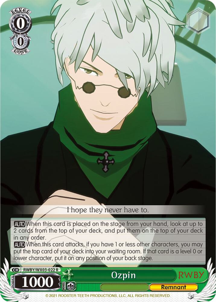 Ozpin - RWBY - Weiss Schwarz - TCGplayer.com