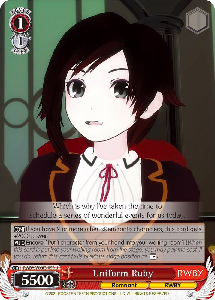 Uniform Ruby - RWBY - Weiss Schwarz - TCGplayer.com