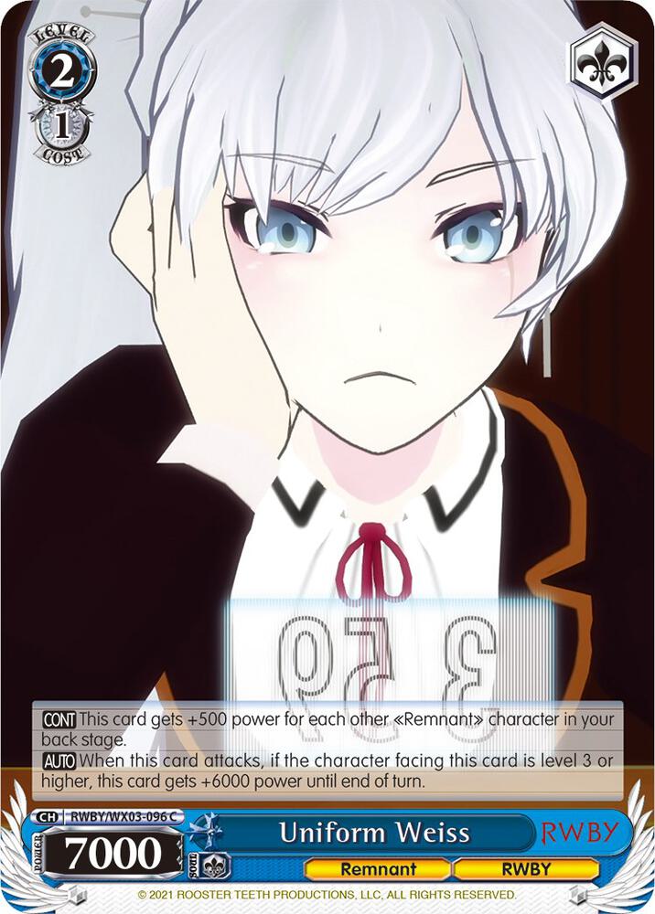Uniform Weiss - RWBY - Weiss Schwarz - TCGplayer.com