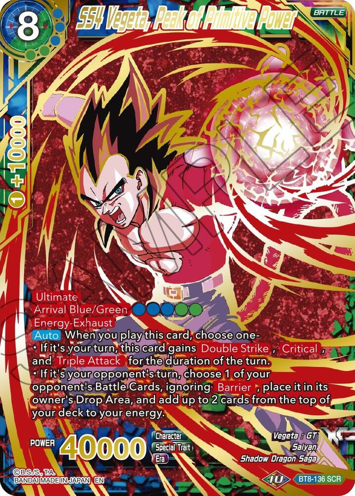 SS4 Vegeta, Peak of Primitive Power (Gold Stamped) - Mythic Booster ...