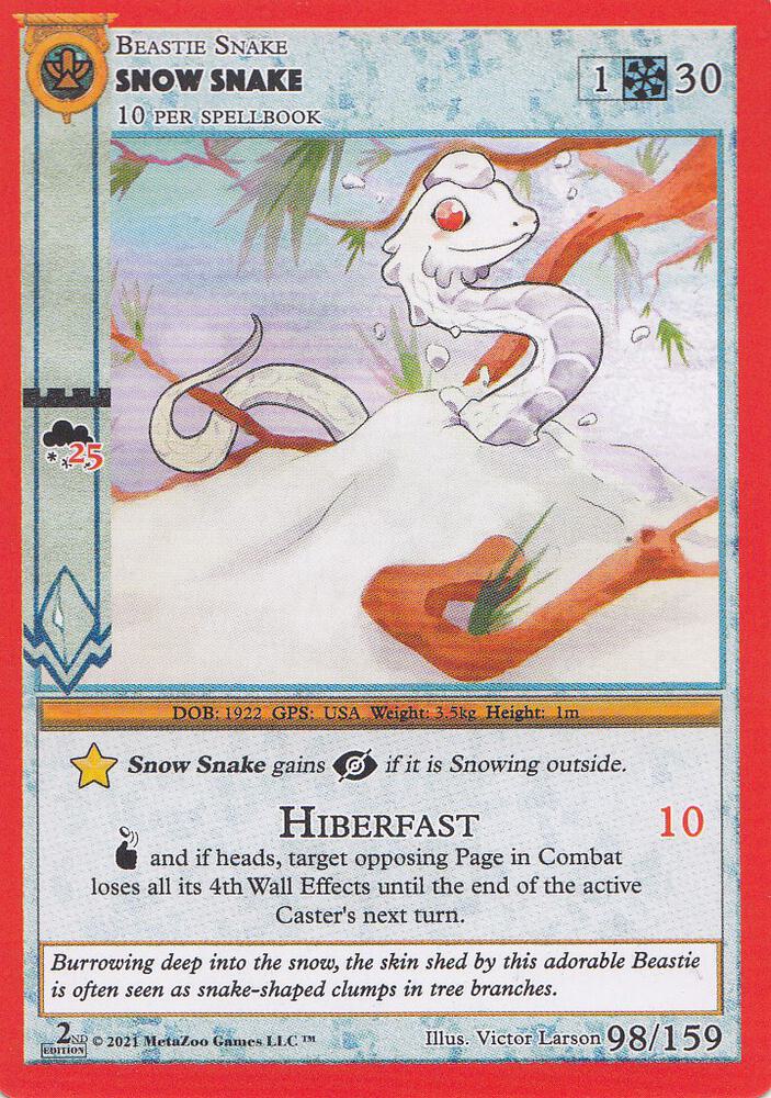 Snow Snake - Cryptid Nation: Second Edition - MetaZoo - TCGplayer.com
