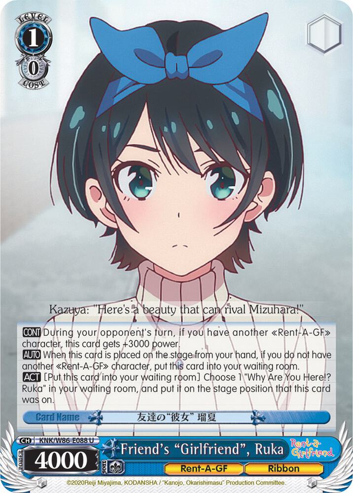 Friend's "Girlfriend", Ruka - Rent-A-Girlfriend - Weiss Schwarz