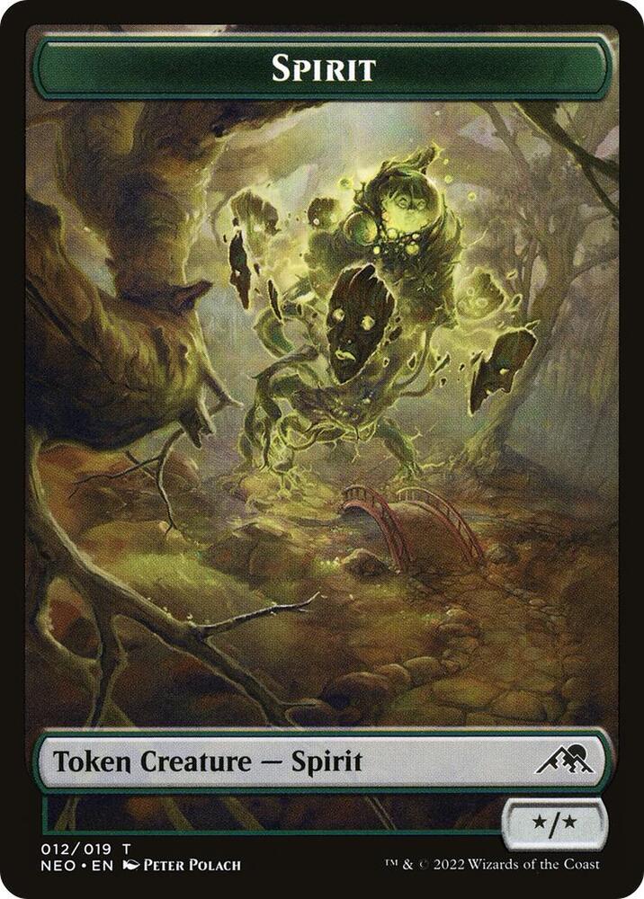 Spirit Token (012) - Kamigawa: Neon Dynasty - Magic: The Gathering ...