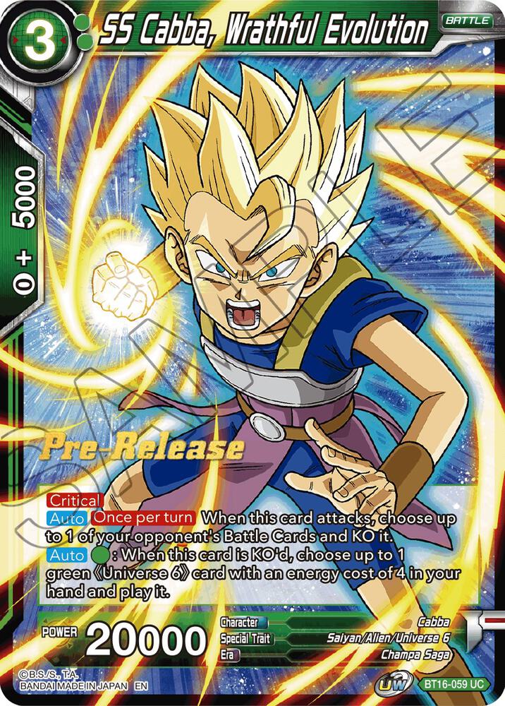 SS Cabba, Wrathful Evolution - Realm of the Gods Pre-Release Cards ...
