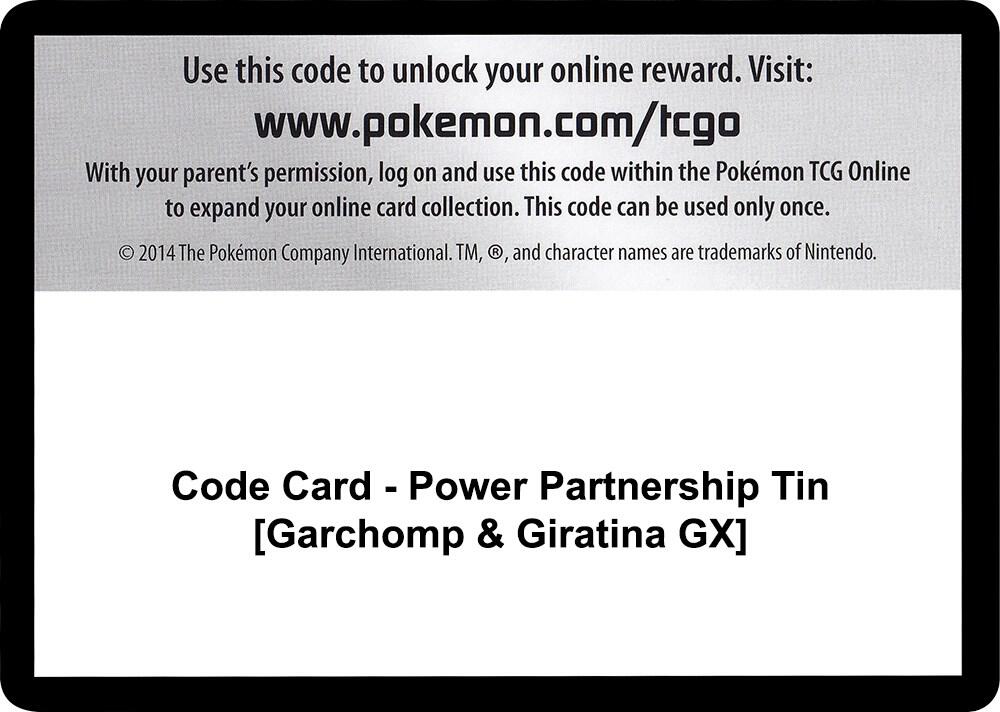 Code Card - Power Partnership Tin [Garchomp & Giratina GX] - SM ...