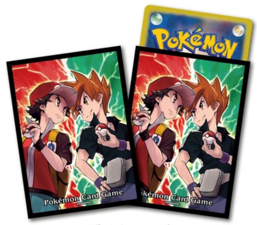 Pokemon TCG: Pokemon Center Japan Exclusive Card Sleeves - Red & Green (64-Pack) - Pokemon ...