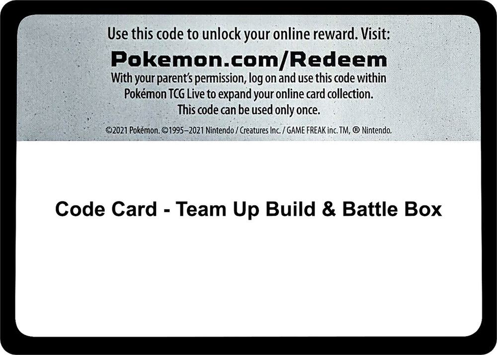 Code Card - Team Up Build & Battle Box - SM - Team Up - Pokemon ...