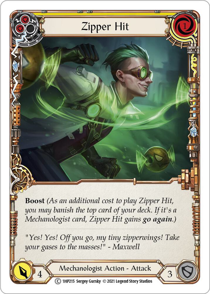 Zipper Hit (Yellow) - History Pack Vol.1 - Flesh and Blood TCG ...