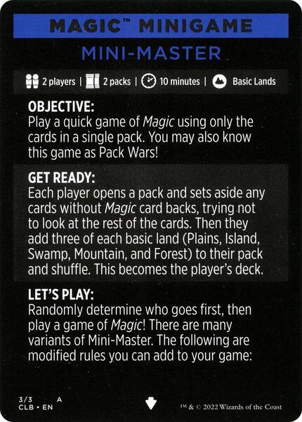 Magic Minigame: Mini-Master - Commander Legends: Battle for Baldur's ...