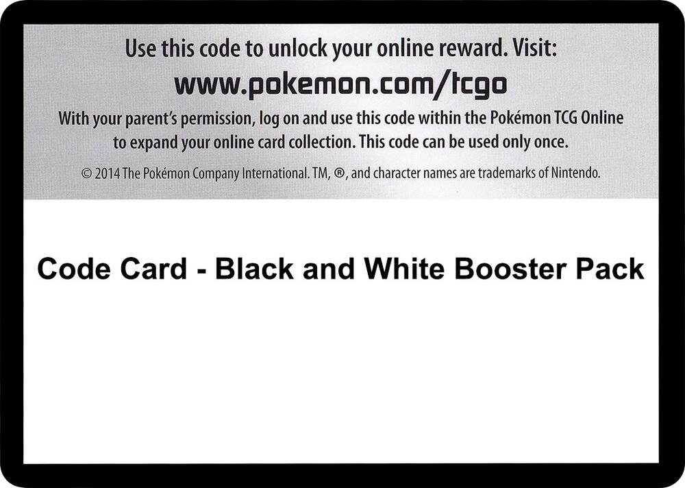 Code Card - Black and White Booster Pack - Black and White - Pokemon ...