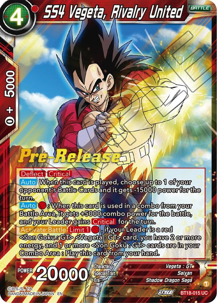 SS4 Vegeta, Rivalry United - Dawn of the Z-Legends Pre-Release Cards ...