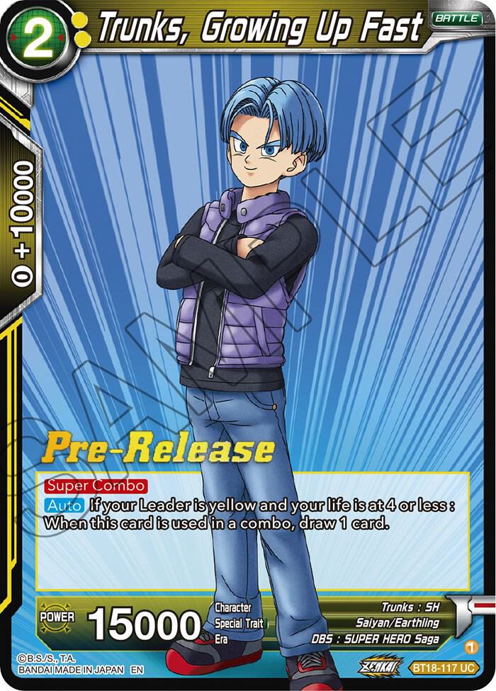 Trunks, Growing Up Fast - Dawn of the Z-Legends Pre-Release Cards ...
