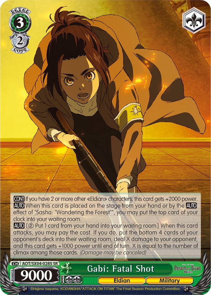 Gabi: Fatal Shot (SR) - Attack On Titan: Final Season - Weiss Schwarz ...