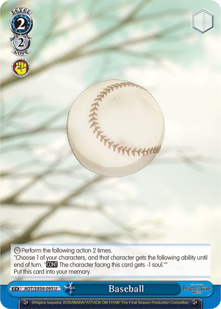 Baseball - Attack On Titan: Final Season - Weiss Schwarz - TCGplayer.com