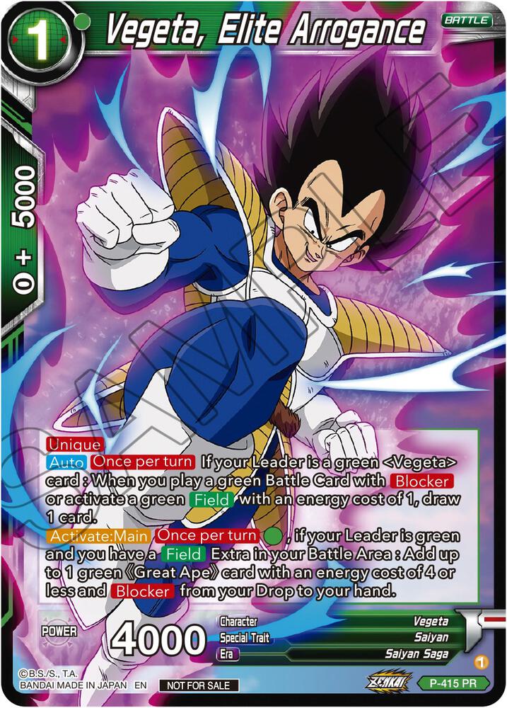 Vegeta, Elite Arrogance (Zenkai Series Tournament Pack Vol.1 ...