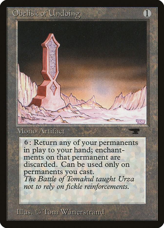 Obelisk of Undoing - Antiquities - Magic: The Gathering - TCGplayer.com