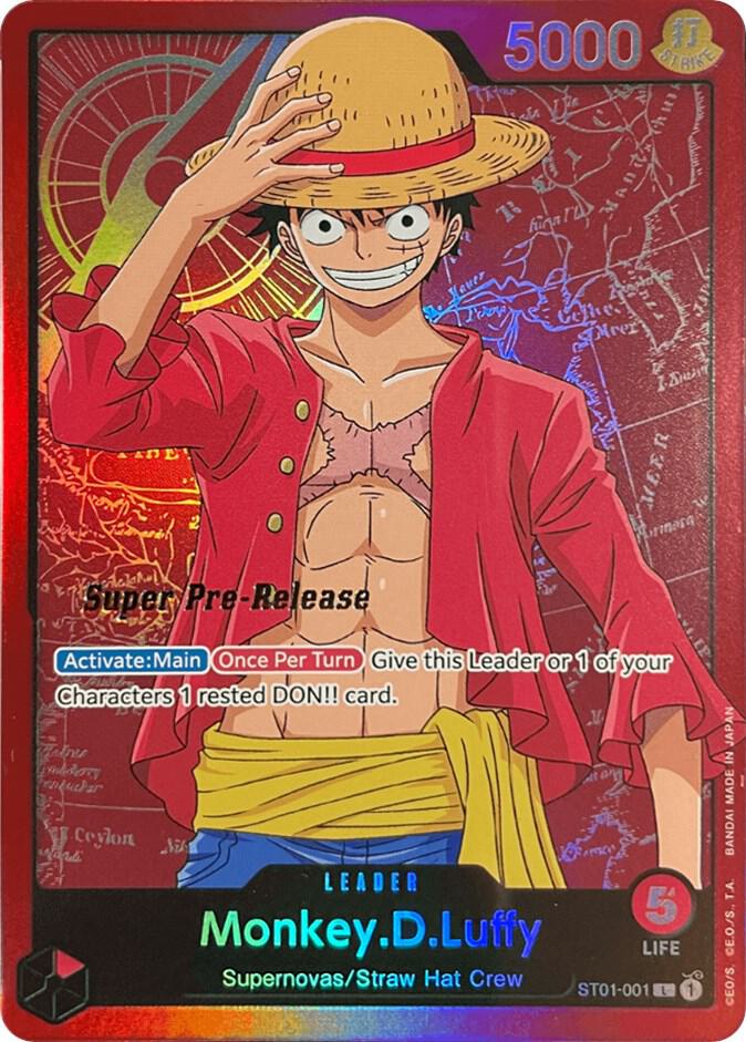 Monkey.D.Luffy (001) - Super Pre-Release Starter Deck 1: Straw Hat Crew - One Piece Card Game ...