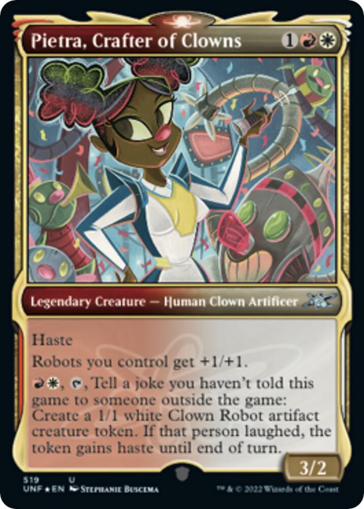 Pietra, Crafter of Clowns (Showcase) (Galaxy Foil) - Unfinity - Magic ...