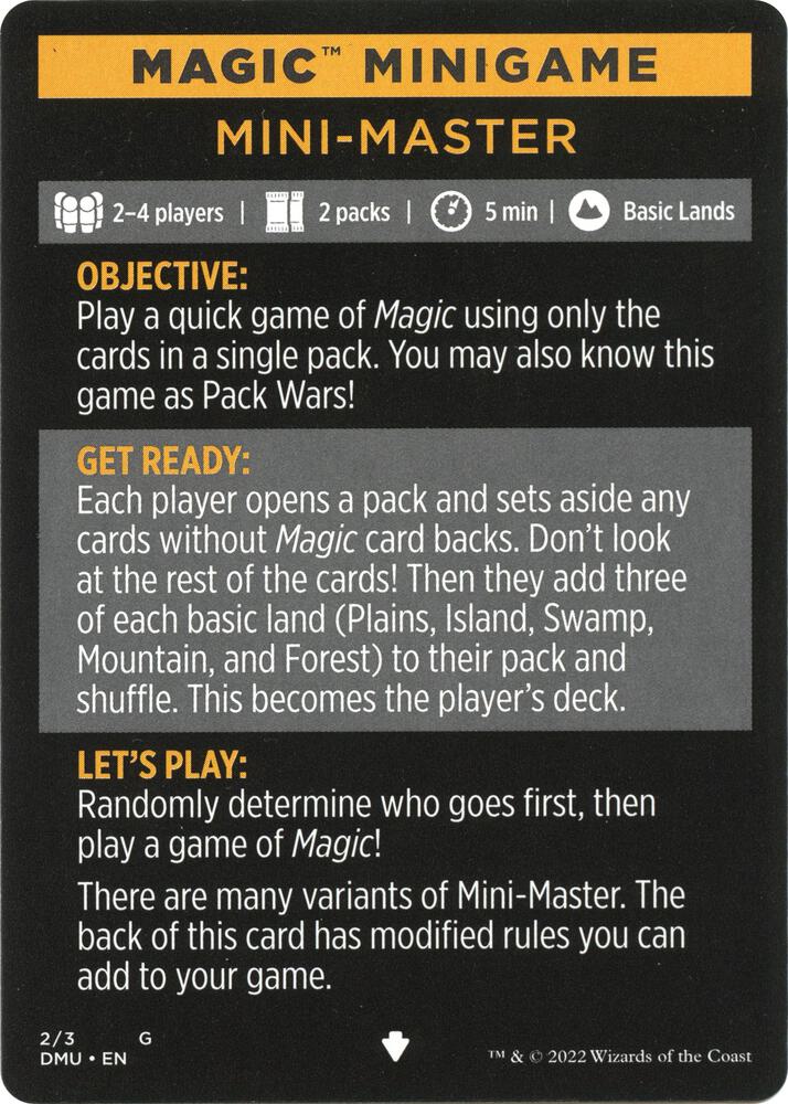Magic Minigame: Mini-Master - Dominaria United - Magic: The Gathering ...