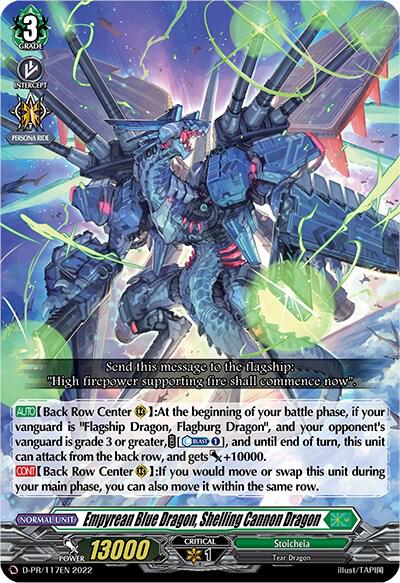 Empyrean Blue Dragon, Shelling Cannon Dragon - D Promo Cards - Cardfight Vanguard