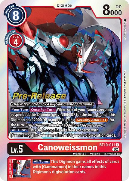 Canoweissmon - Xros Encounter Pre-Release Cards - Digimon Card Game ...