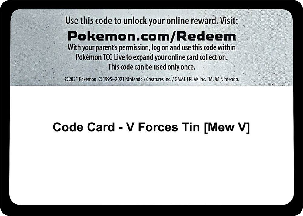 Code Card - V Forces Tin [Mew V] - Miscellaneous Cards & Products ...