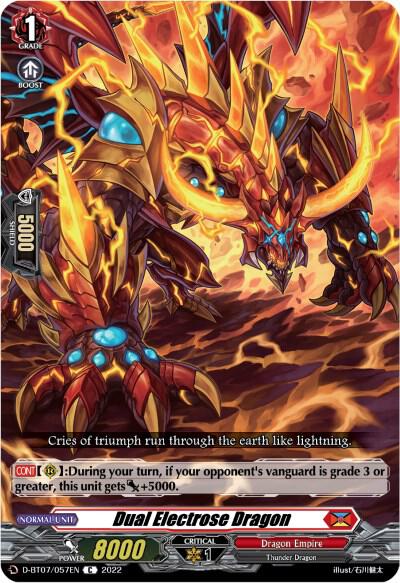 Dual Electrose Dragon - D-BT07: Raging Flames Against Emerald Storm - Cardfight Vanguard