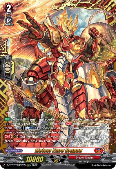 Meteor Flare Dragon (FFR) - D-BT07: Raging Flames Against Emerald Storm - Cardfight Vanguard