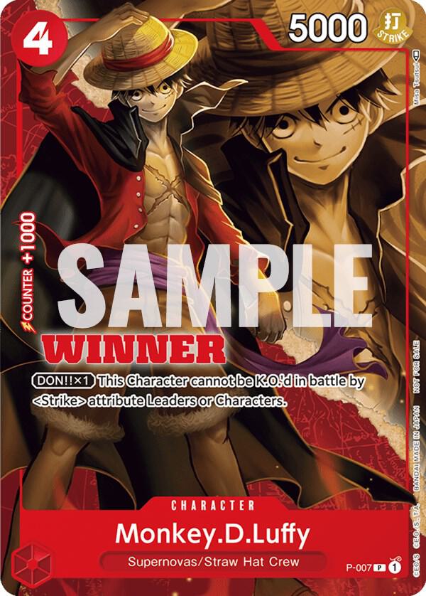 Monkey.D.Luffy - P-007 (Winner Pack Vol. 1) - One Piece Promotion Cards - One Piece Card Game ...