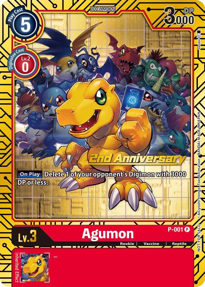 Agumon - P-001 (2nd Anniversary Card Set) - Digimon Promotion Cards ...