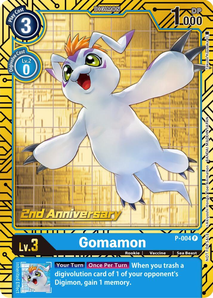 Gomamon - P-004 (2nd Anniversary Card Set) - Digimon Promotion Cards ...