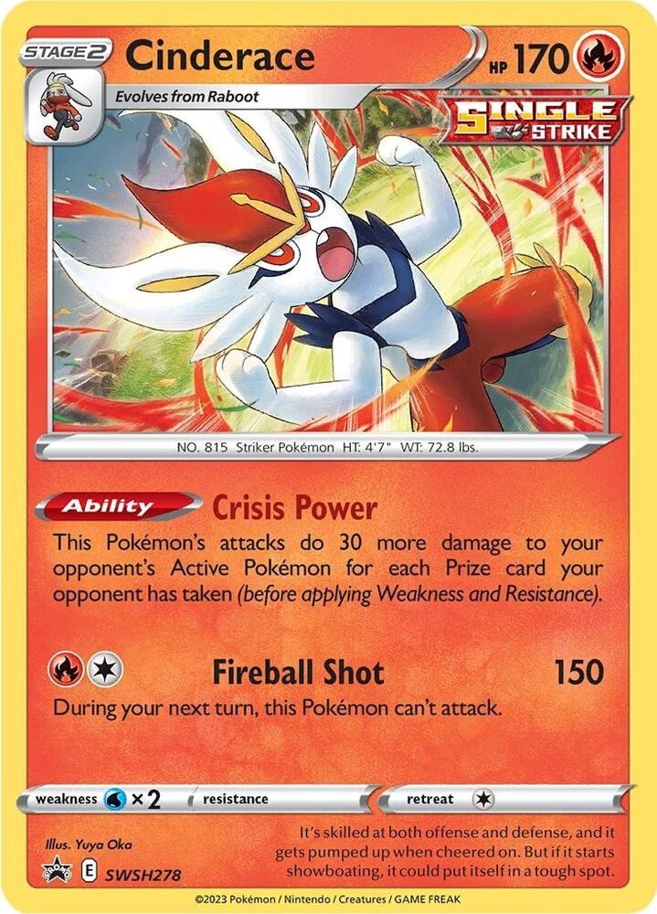 Cinderace - SWSH278 - SWSH: Sword & Shield Promo Cards - Pokemon ...
