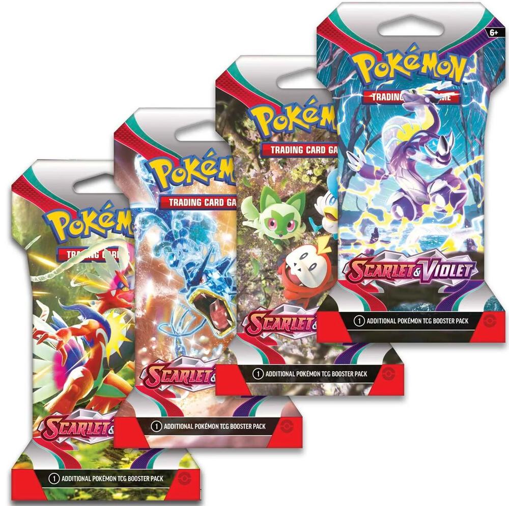 Scarlet & Violet Sleeved Booster Pack Art Bundle [Set of 4] - SV01: Scarlet & Violet Base Set ...