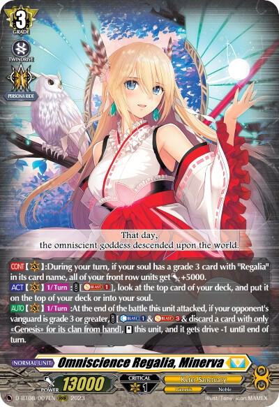 Omniscience Regalia, Minerva - D-BT08: Minerva Rising - Cardfight Vanguard - TCGplayer.com