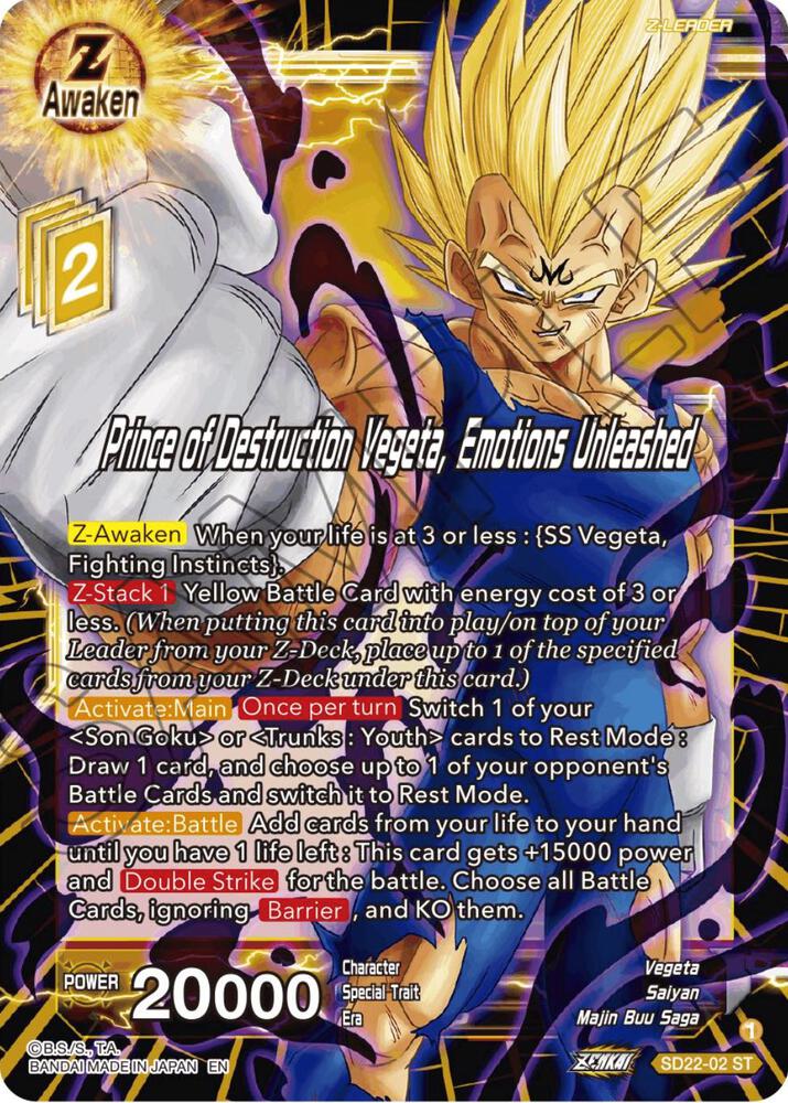 Prince of Destruction Vegeta, Emotions Unleashed - Power Absorbed ...
