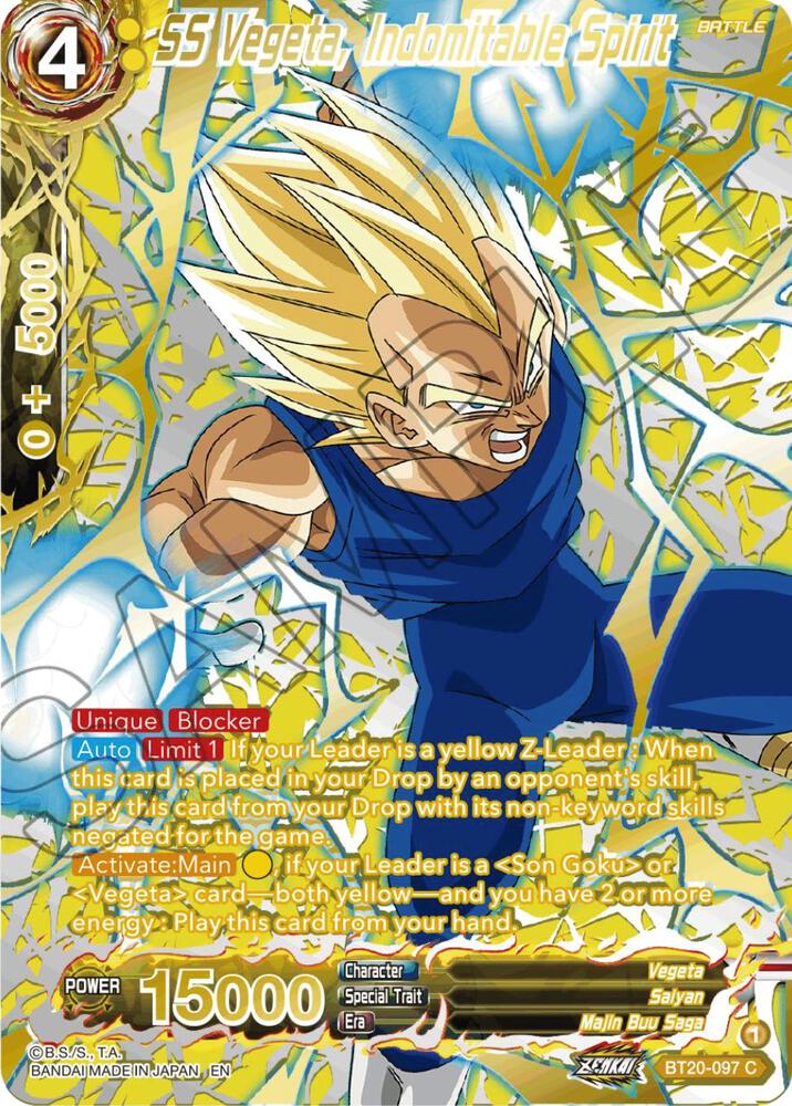SS Vegeta, Indomitable Spirit (Gold-Stamped) - Power Absorbed - Dragon ...
