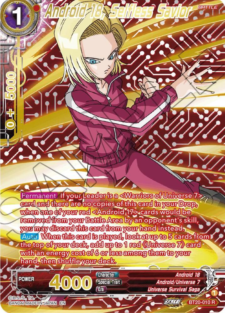 Android 18, Selfless Savior (Gold-Stamped) - Power Absorbed - Dragon ...
