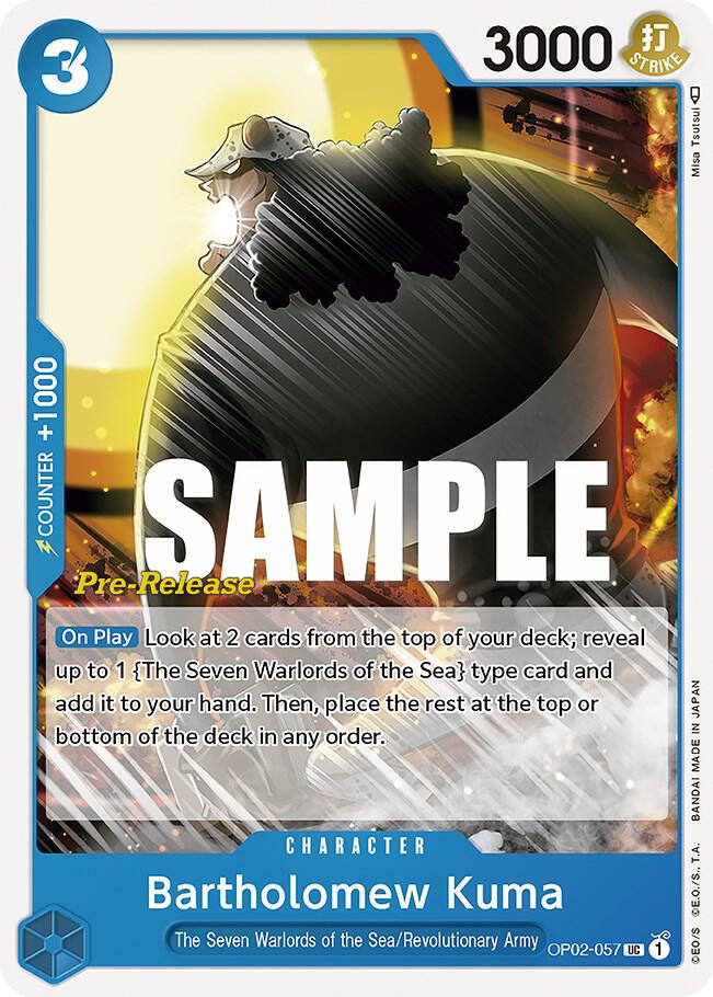 Bartholomew Kuma - Paramount War Pre-Release Cards - One Piece Card ...