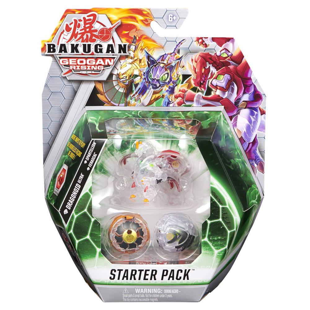 Bakugan Starter 3-Pack - Pyrus Diamond Dragonoid Ultra - Geogan Rising ...