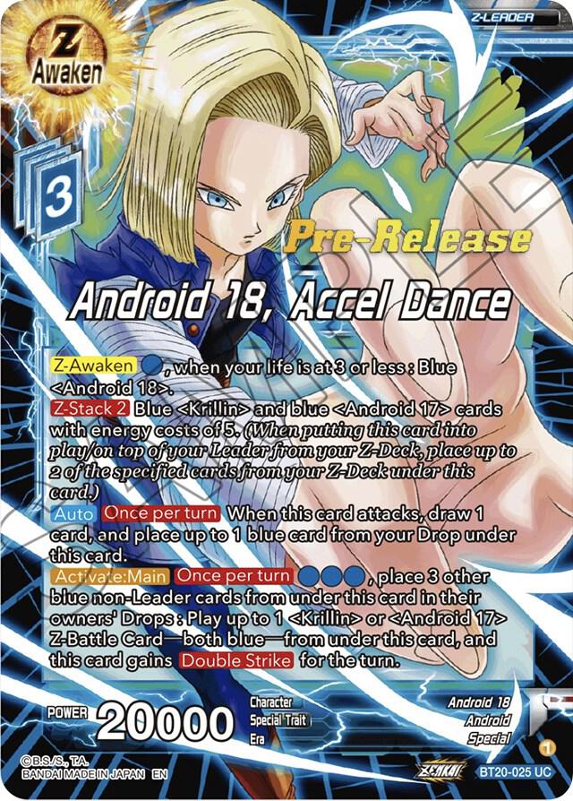 Android 18, Accel Dance - Power Absorbed Pre-Release Cards - Dragon ...