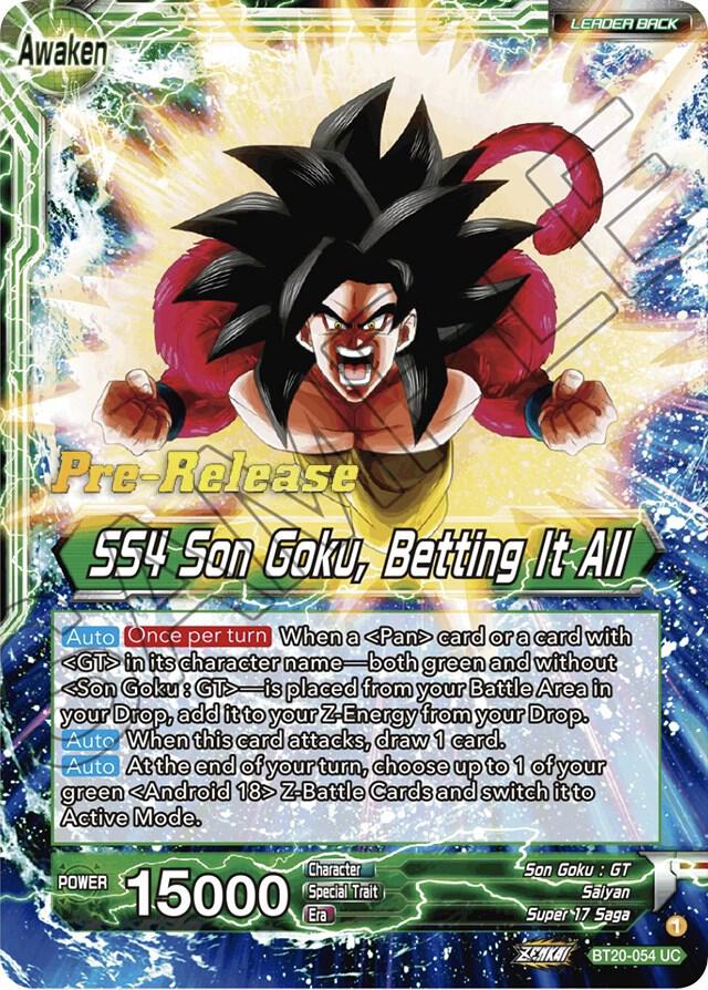 Son Goku // SS4 Son Goku, Betting It All - Power Absorbed Pre-Release ...