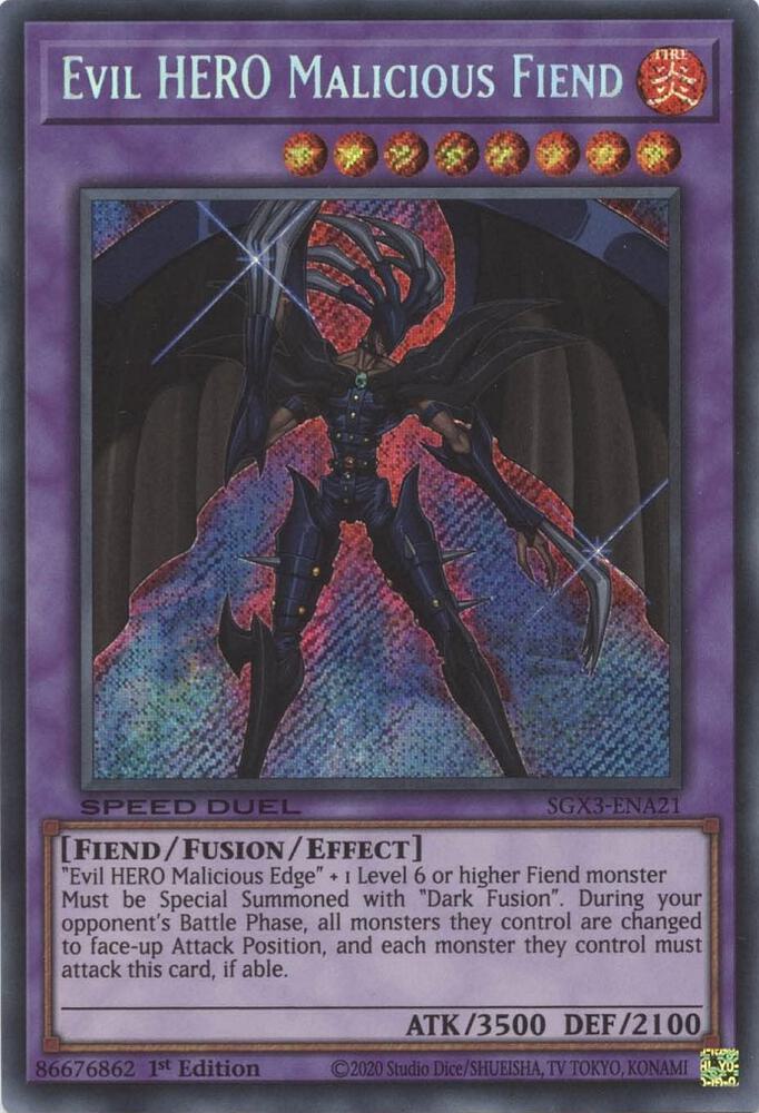 Evil HERO Malicious Fiend (Secret Rare) - Speed Duel GX: Duelists of Shadows - YuGiOh ...