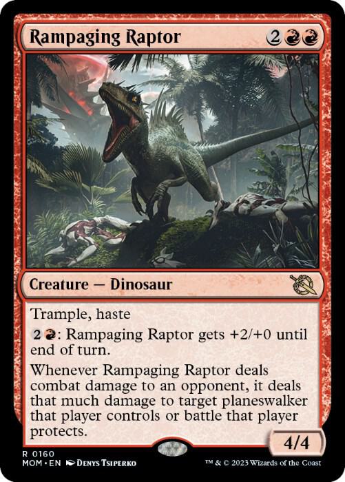 Rampaging Raptor - March of the Machine - Magic: The Gathering ...